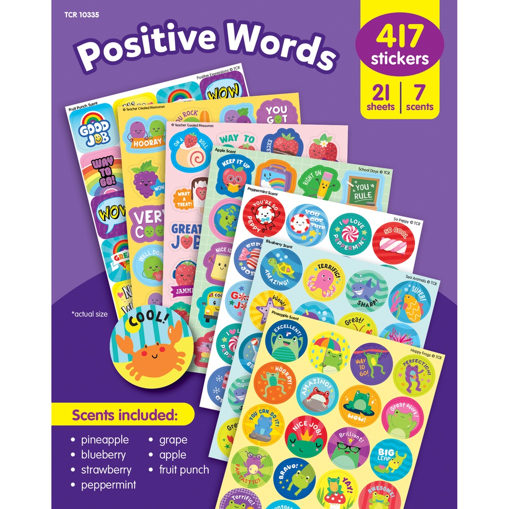 Teacher Created Resources® Positive Words Smelly Stickers Variety Pack